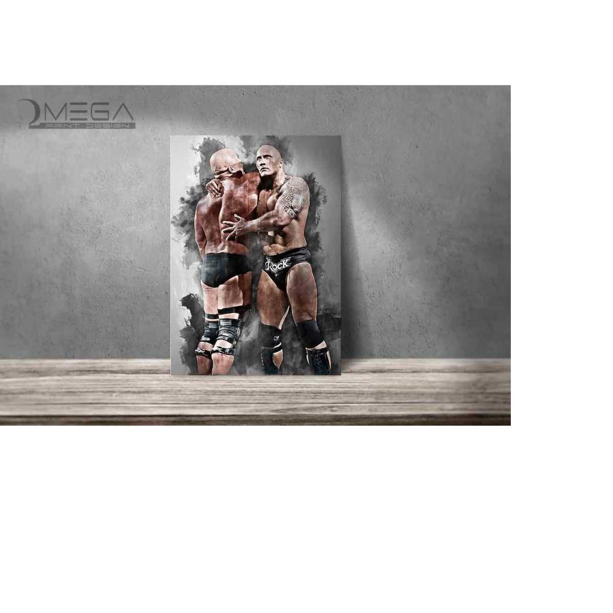 The Rock vs Steve Austin poster The Rock, - Inspire Uplift