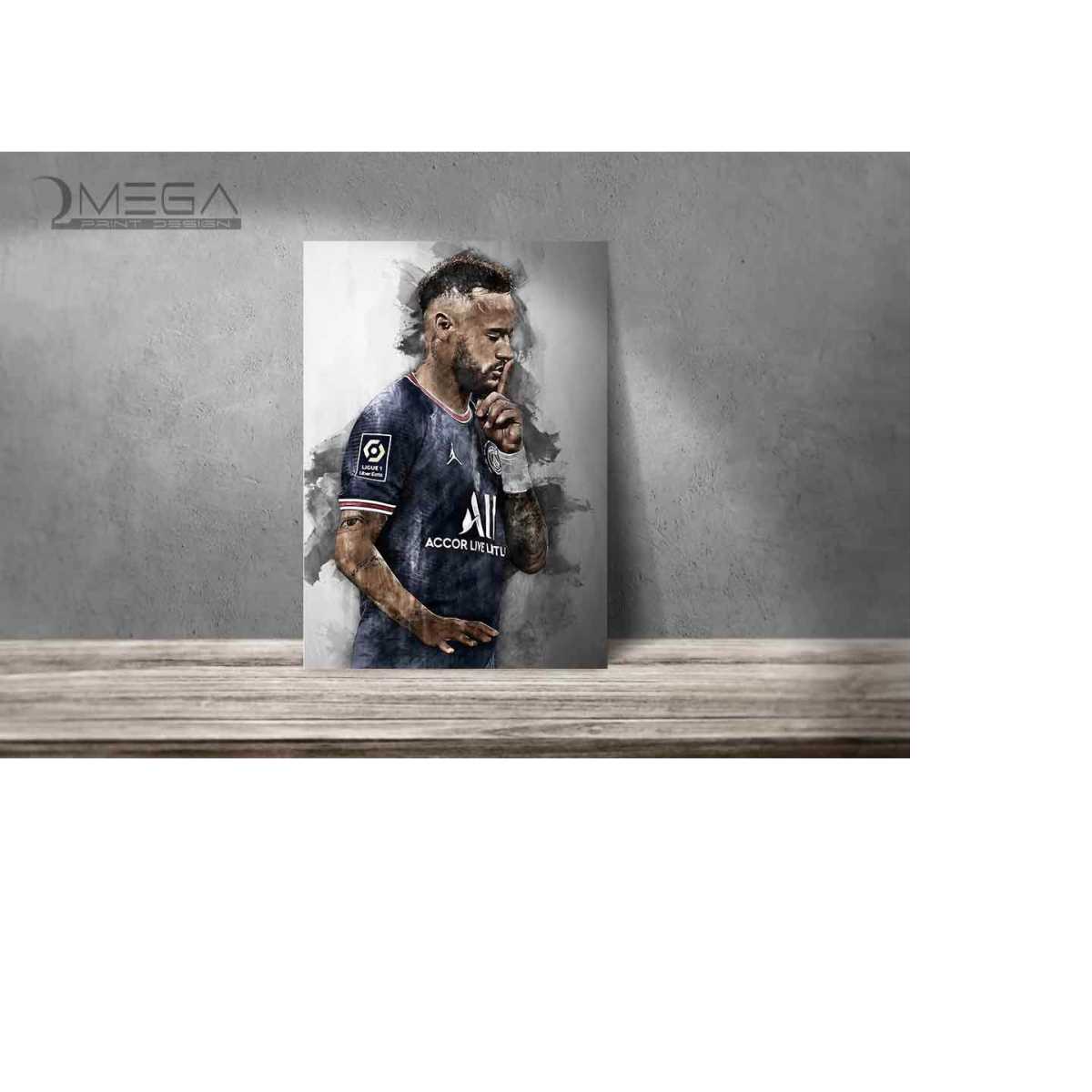 Neymar poster Neymar print Football art print wall | Inspire Uplift