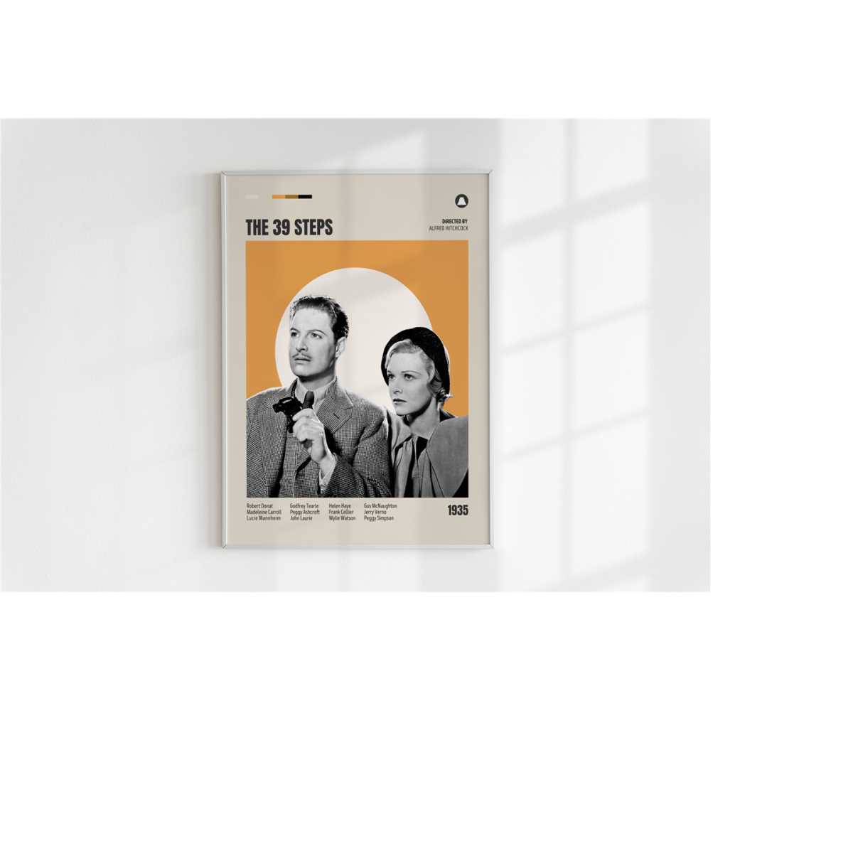 The 39 Steps Poster, Alfred Hitchcock, Minimalist Movie | Inspire Uplift
