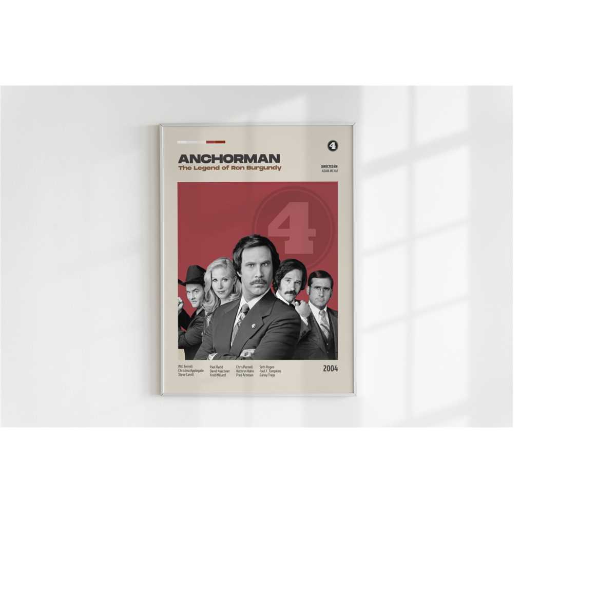 Anchorman Poster, Adam McKay, Minimalist Movie Poster, Wall | Inspire Uplift