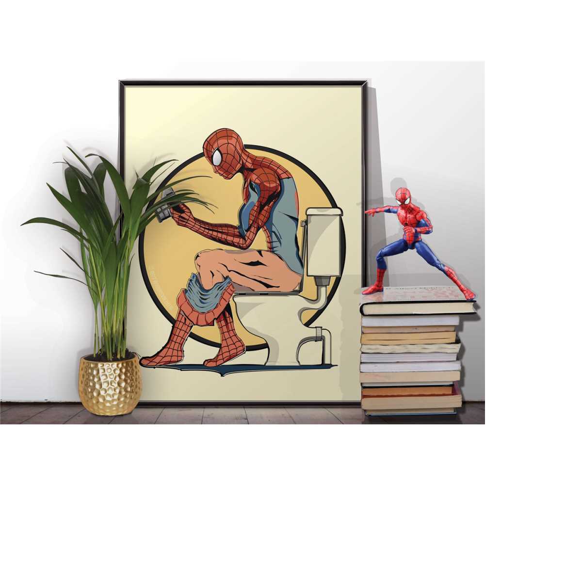 Spiderman Bathroom Funny Superhero Poster | Inspire Uplift