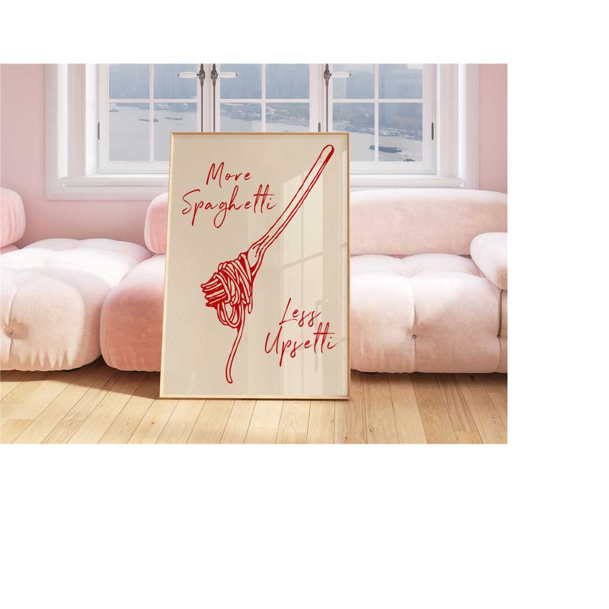 Fun Kitchen and Bar Poster - 'More Spaghetti, Less Upsetti' | Inspire ...