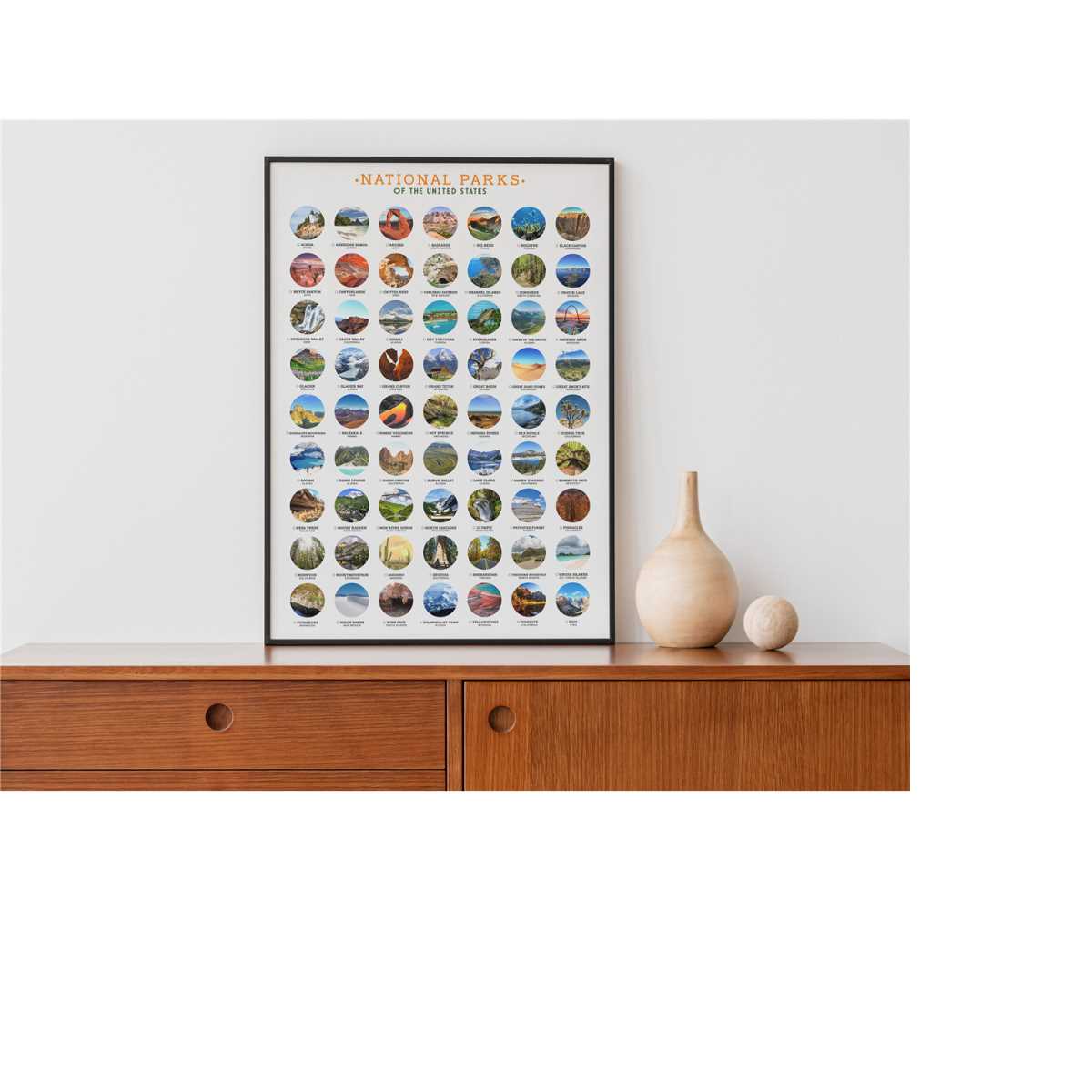 National Parks Checklist | 63 National Parks Poster Camping - Inspire ...