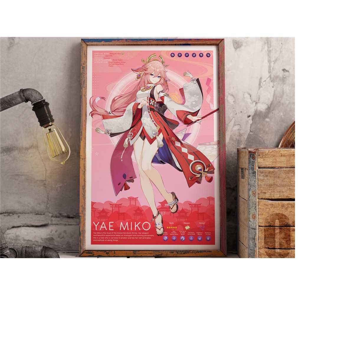 YAE MIKO | Genshin Impact Profile Poster | Anime Poster | Ga | Inspire ...