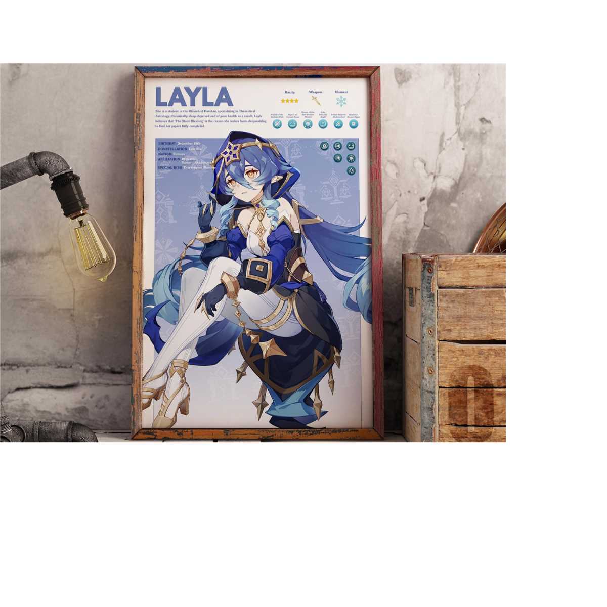 Layla | Genshin Impact Gaming Poster | Anime Poster | Gaming | Inspire ...
