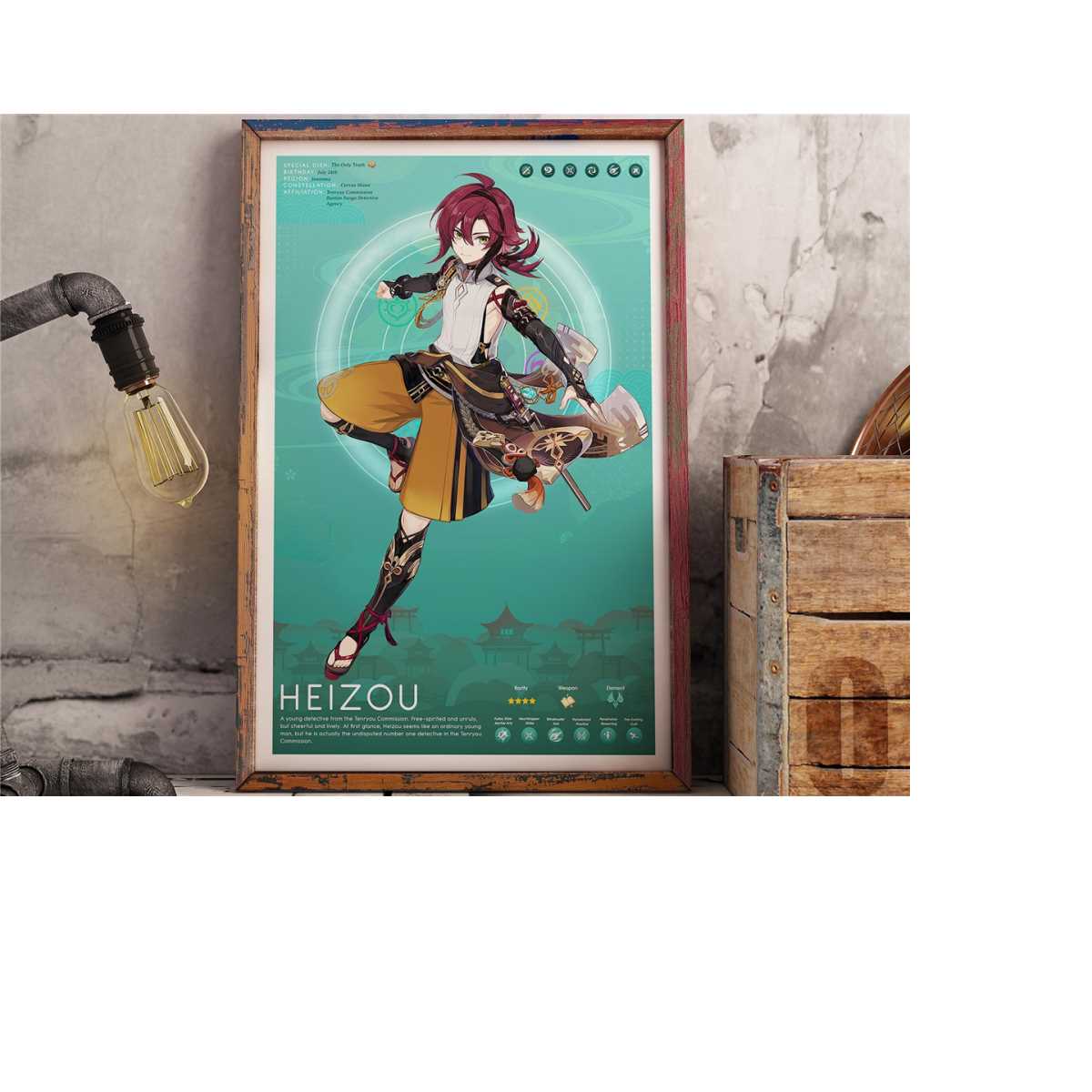 Heizou | Genshin Impact Profile Poster | Anime Poster | Gami | Inspire ...