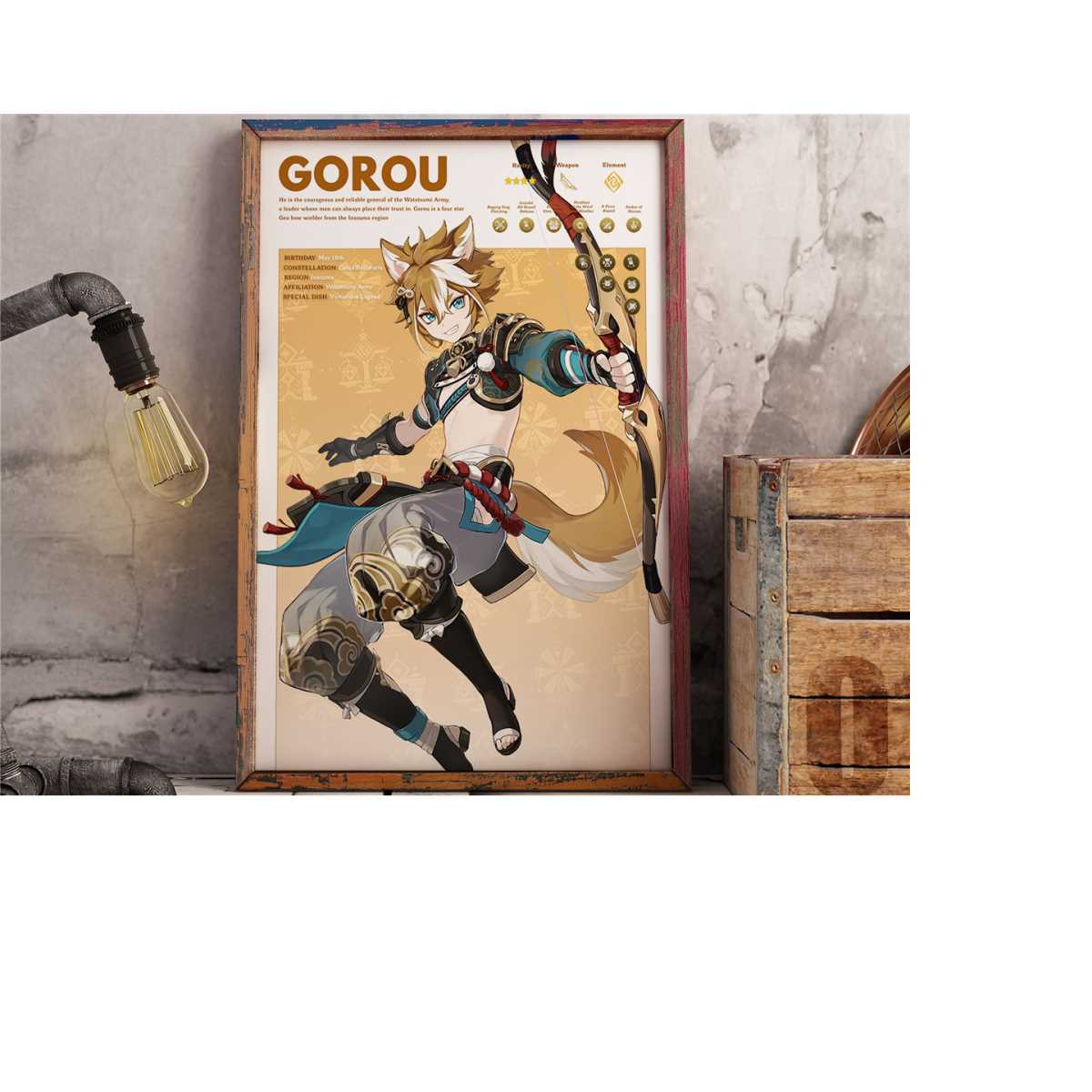 GOROU | Genshin Impact Gaming Poster | Anime Poster | Gaming | Inspire ...