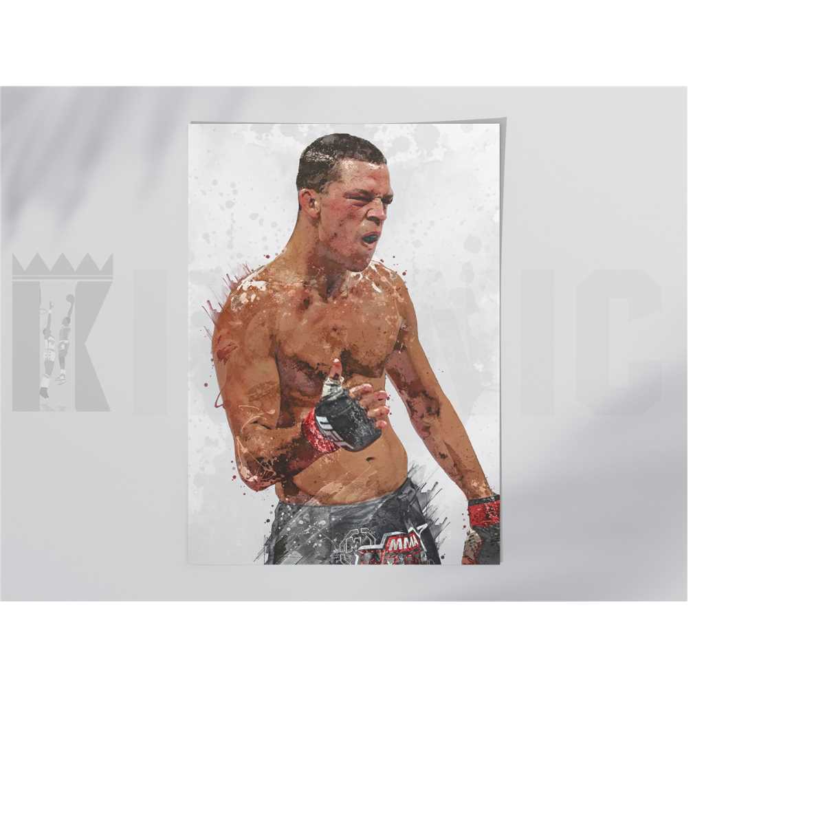 Nate Diaz UFC MMA Poster/Canvas Print, Watercolor Painting S | Inspire ...