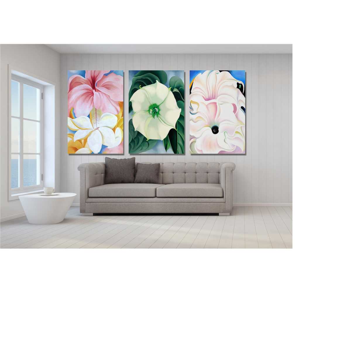 Set of 3 Georgia O'Keeffe Poster , Georgia O'Keeffe Flowers | Inspire ...
