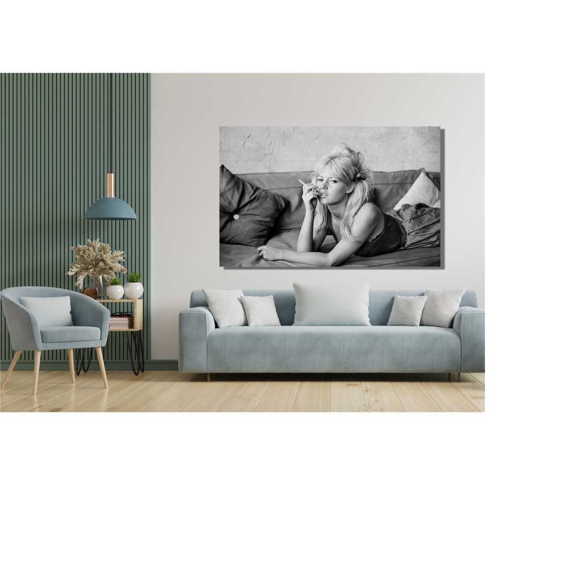 Brigitte Bardot Canvas Wall Art,Legendary Woman Actor Print, | Inspire ...