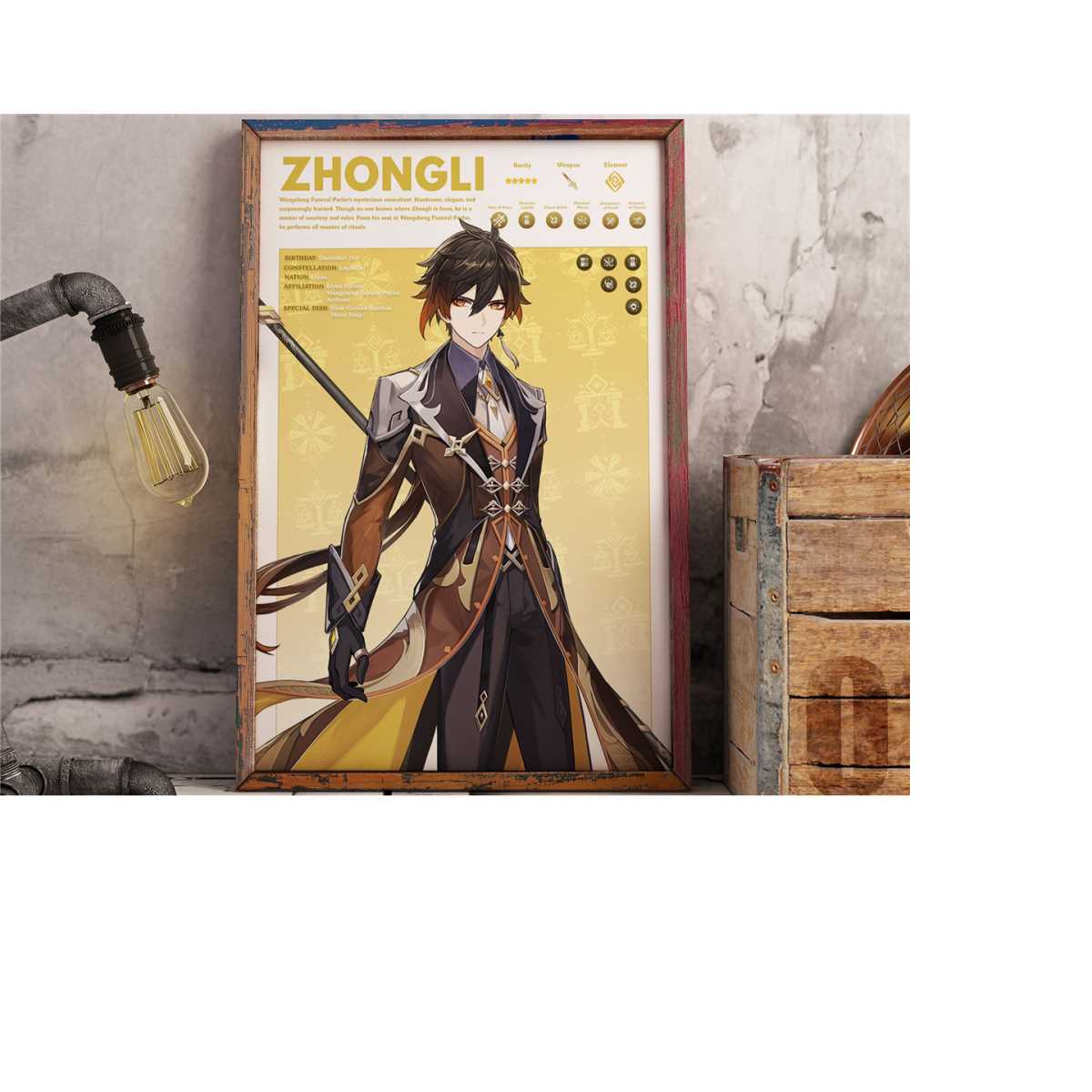 ZHONGLI | Genshin Impact Gaming Poster | Anime Poster | Gami - Inspire ...