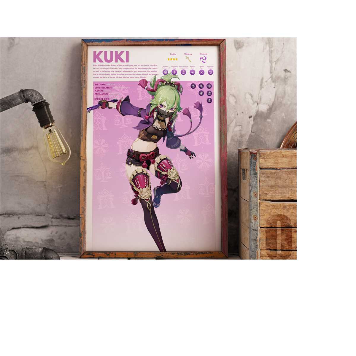 KUKI | Genshin Impact Gaming Poster | Anime Poster | Gaming | Inspire ...