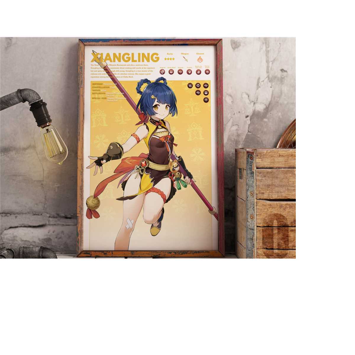 XIANGLING | Genshin Impact Gaming Poster | Anime Poster | Ga | Inspire ...