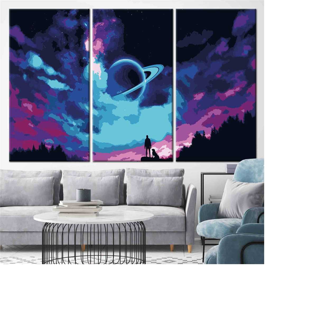 Abstract Sky Wall Art, Plane Illustration Print, Night Sky L | Inspire ...