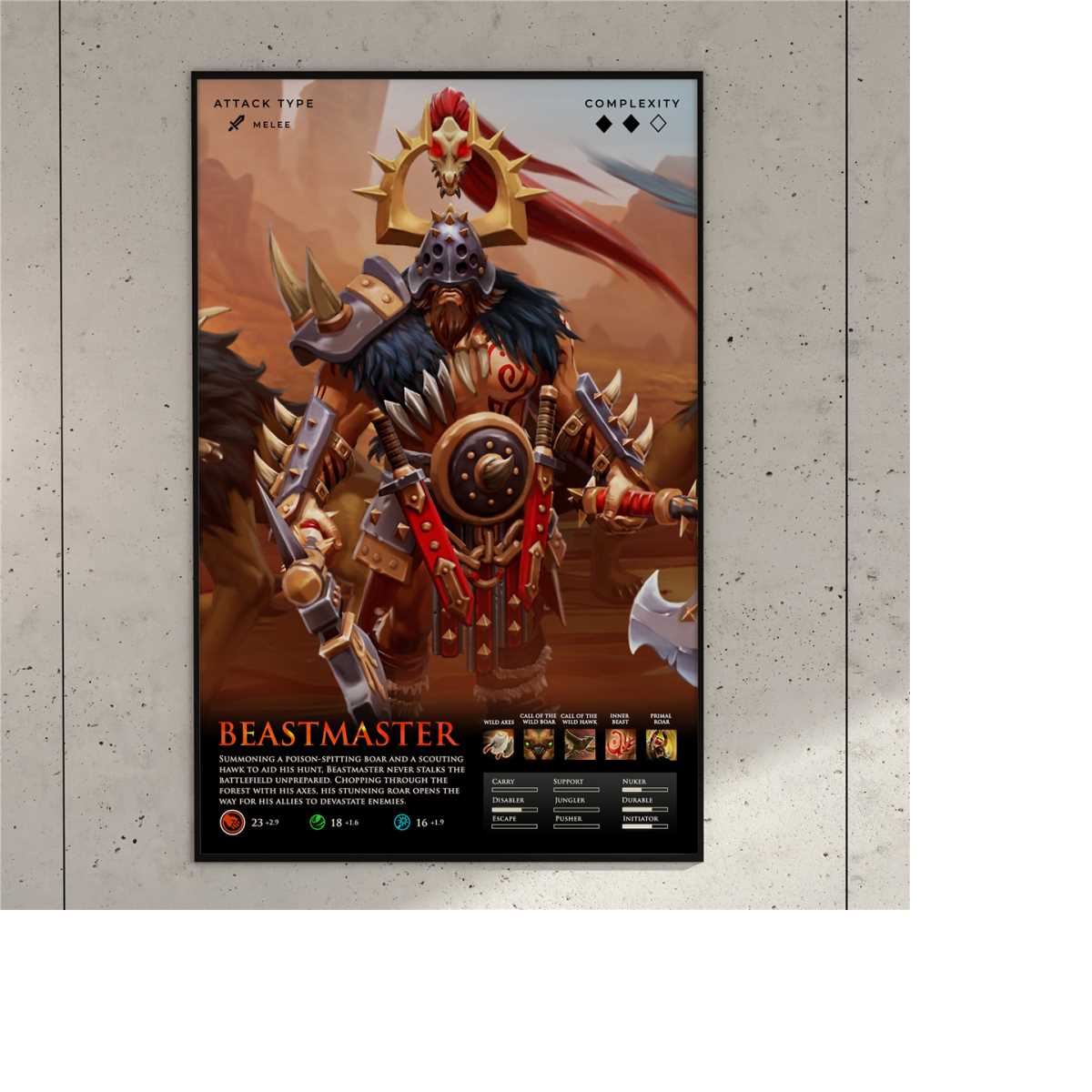 Beastmaster Dota Game Anime Art Print Poster | Aesthetic Gam | Inspire ...