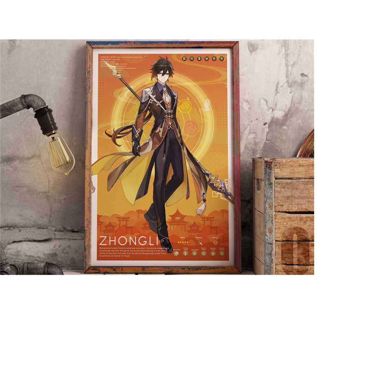 ZHONGLI | Genshin Impact Profile Poster | Anime Poster | Gam | Inspire ...