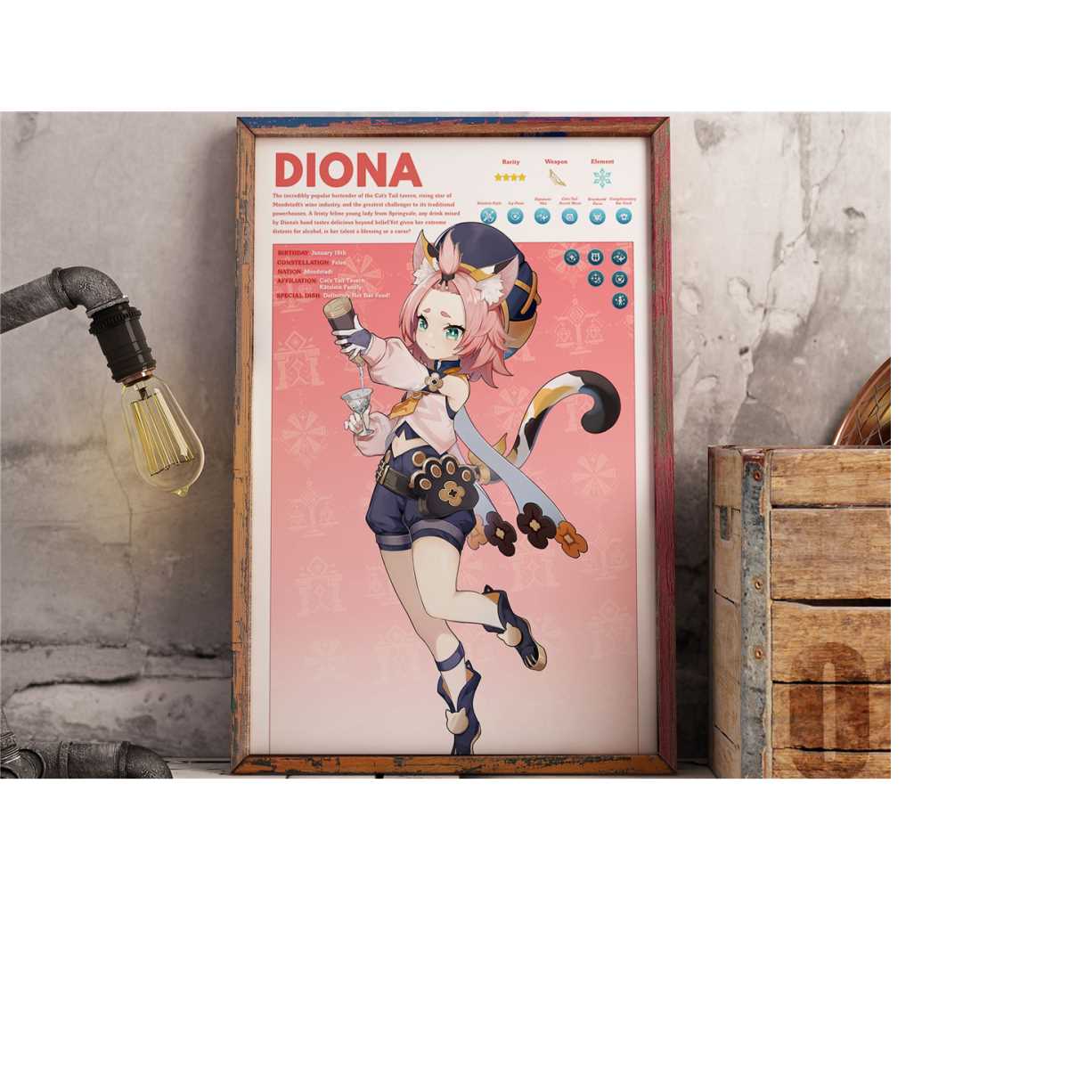 DIONA | Genshin Impact Gaming Poster | Anime Poster | Gaming - Inspire ...