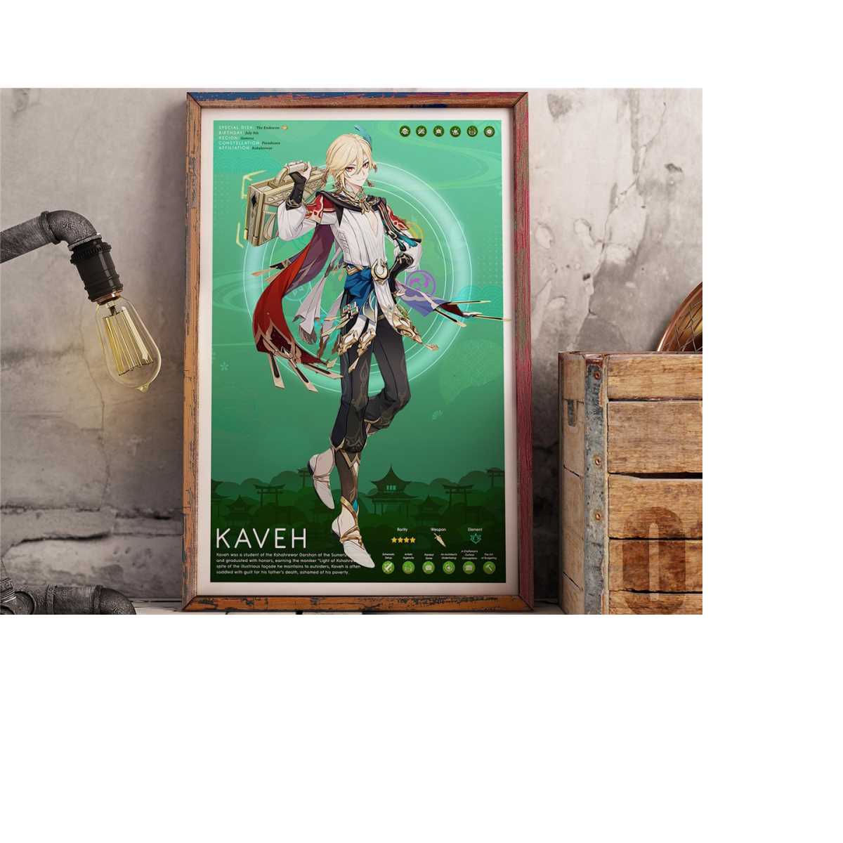 KAVEH | Genshin Impact Profile Poster | Anime Poster | Gamin - Inspire ...