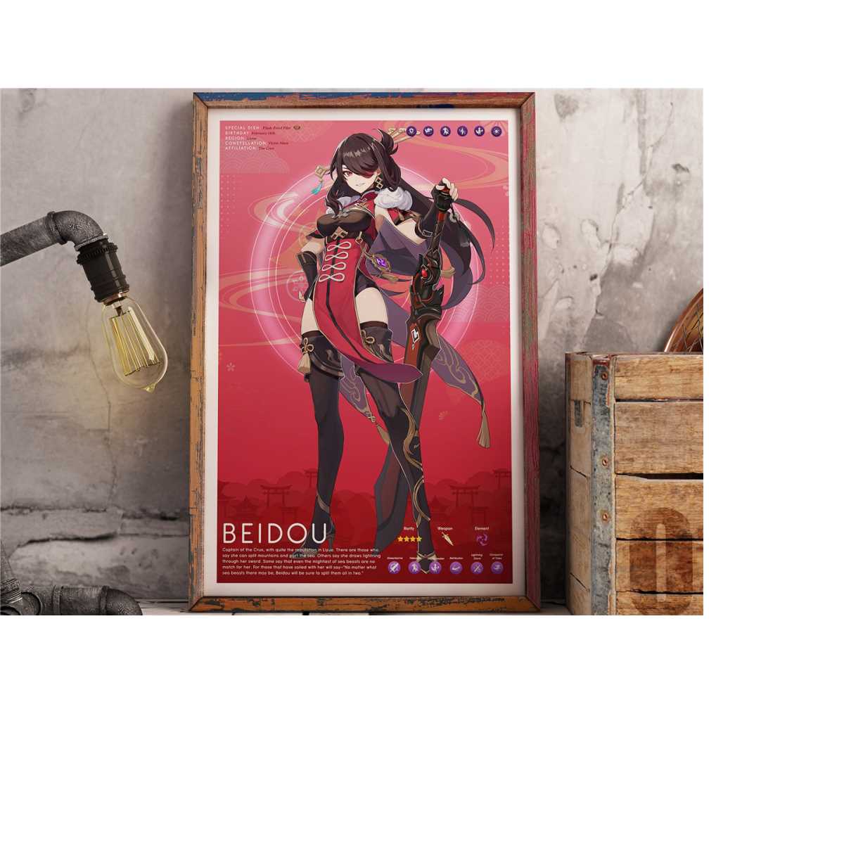 BEIDOU | Genshin Impact Profile Poster | Anime Poster | Gami | Inspire ...