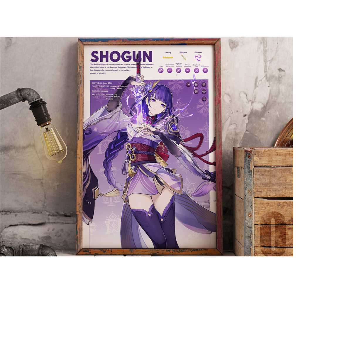 SHOGUN | Genshin Impact Gaming Poster | Anime Poster | Gamin - Inspire ...