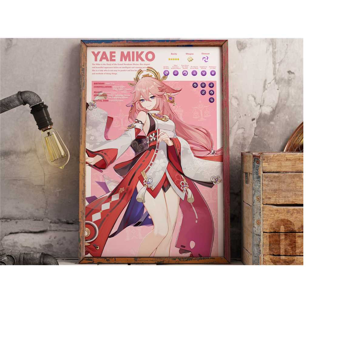 YAE-MIKO | Genshin Impact Gaming Poster | Anime Poster | Gam - Inspire ...