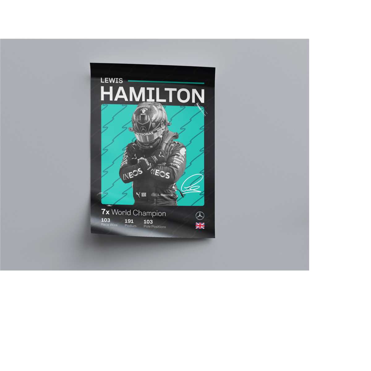LEWIS HAMILTON | F1 Racing Poster, Formula 1 Print, Motorspo | Inspire ...
