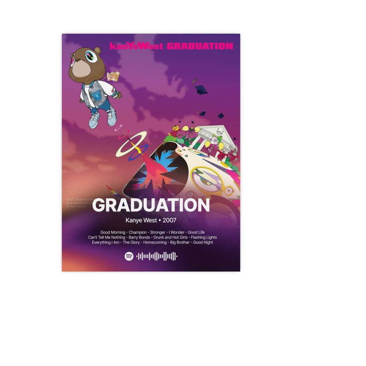 Graduation Kanye West Music Player Poster | Album - Inspire Uplift