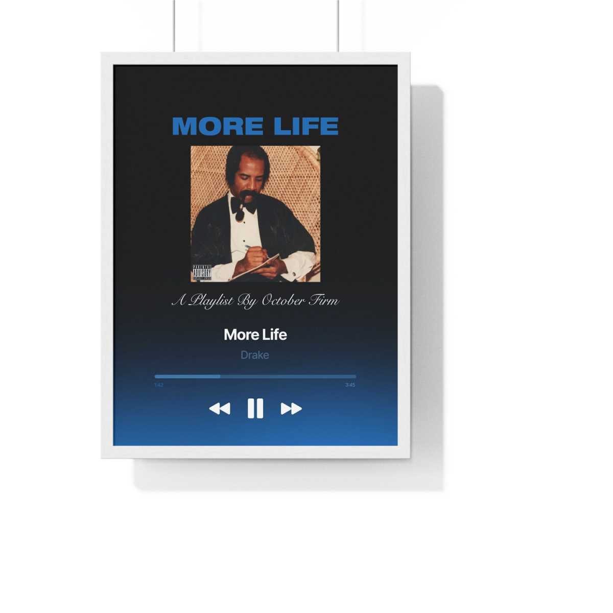 More Life Drake Album Music Player Poster Digital | Inspire Uplift
