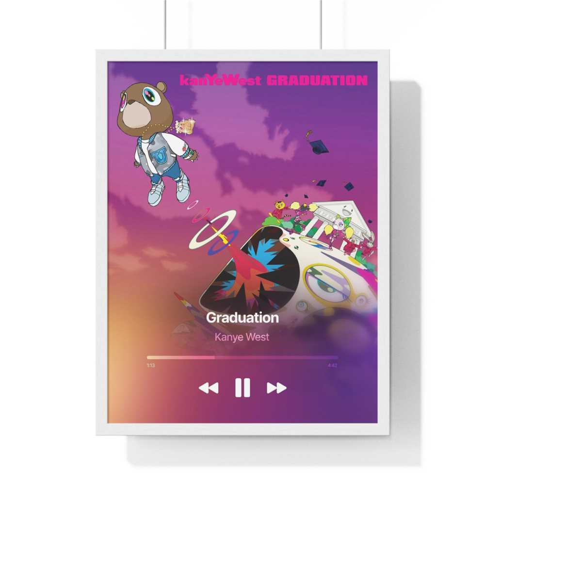 Graduation Kanye West Album Music Player Poster Digital - Inspire Uplift