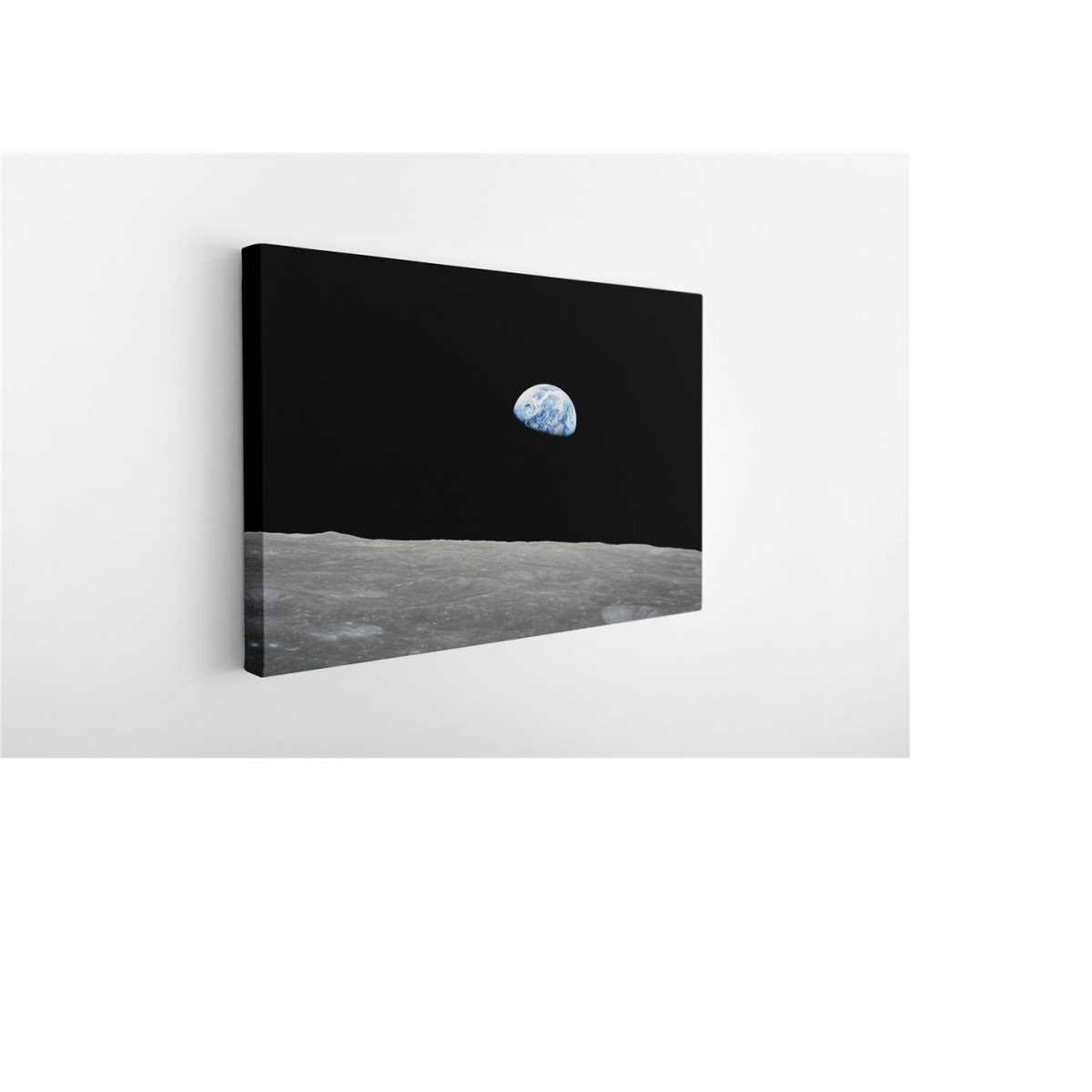 Earthrise NASA Wall Art Canvas Iconic photo of | Inspire Uplift