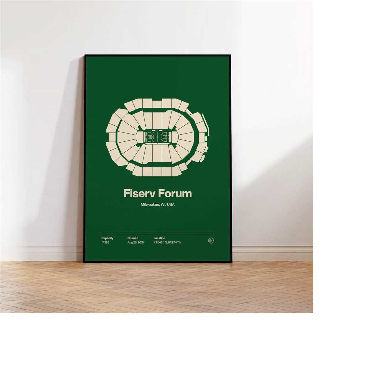 Milwaukee Bucks Poster, Fiserv Forum Stadium Print, Mid - Inspire Uplift