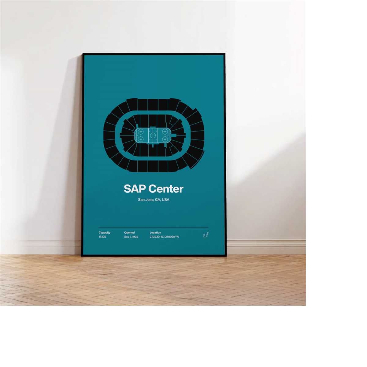 San Jose Sharks Poster, SAP Center Stadium Wall | Inspire Uplift