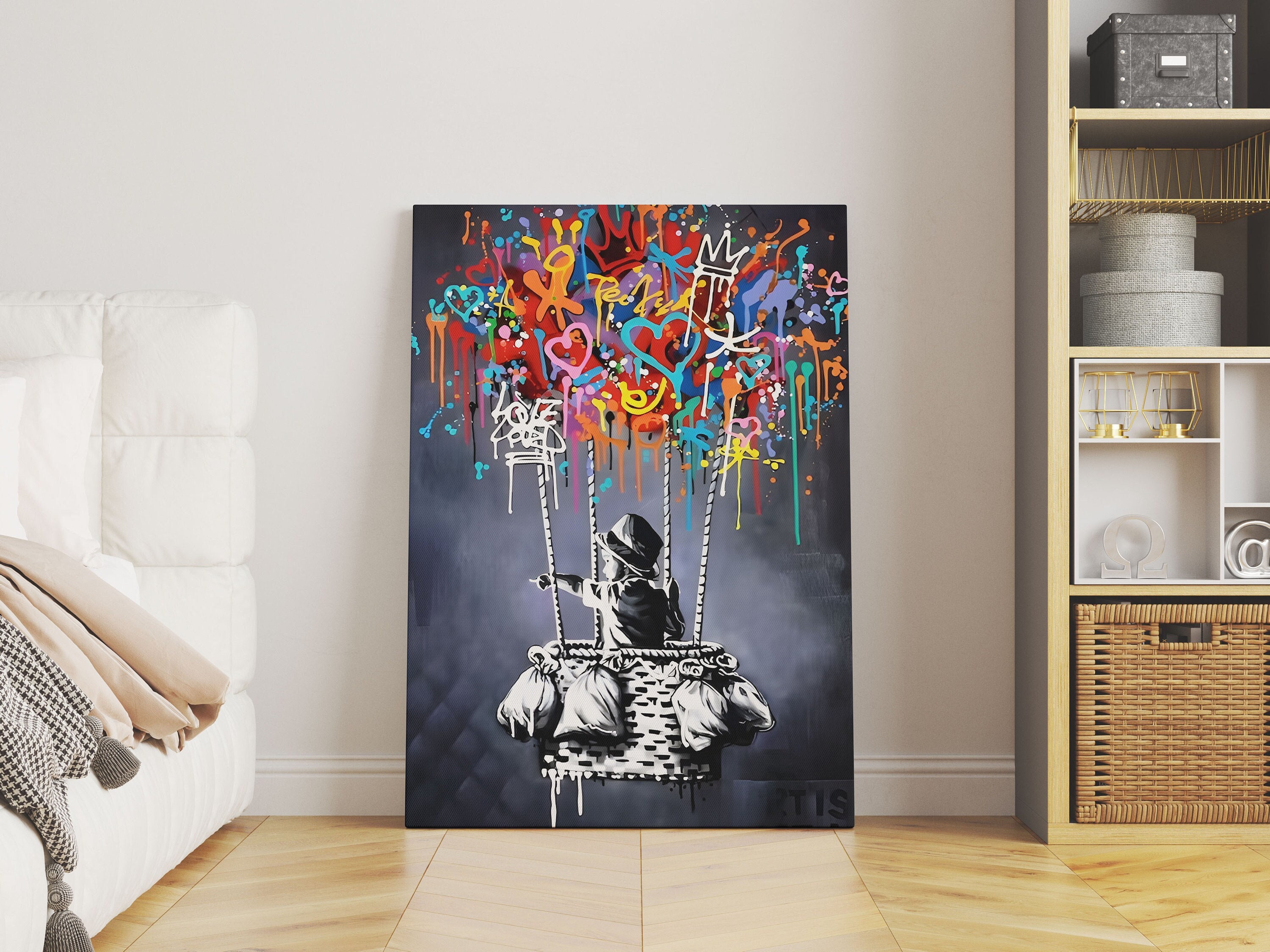 Banksy Balloon Canvas, Balloon Poster, Banksy Art, Wall Art | Inspire ...