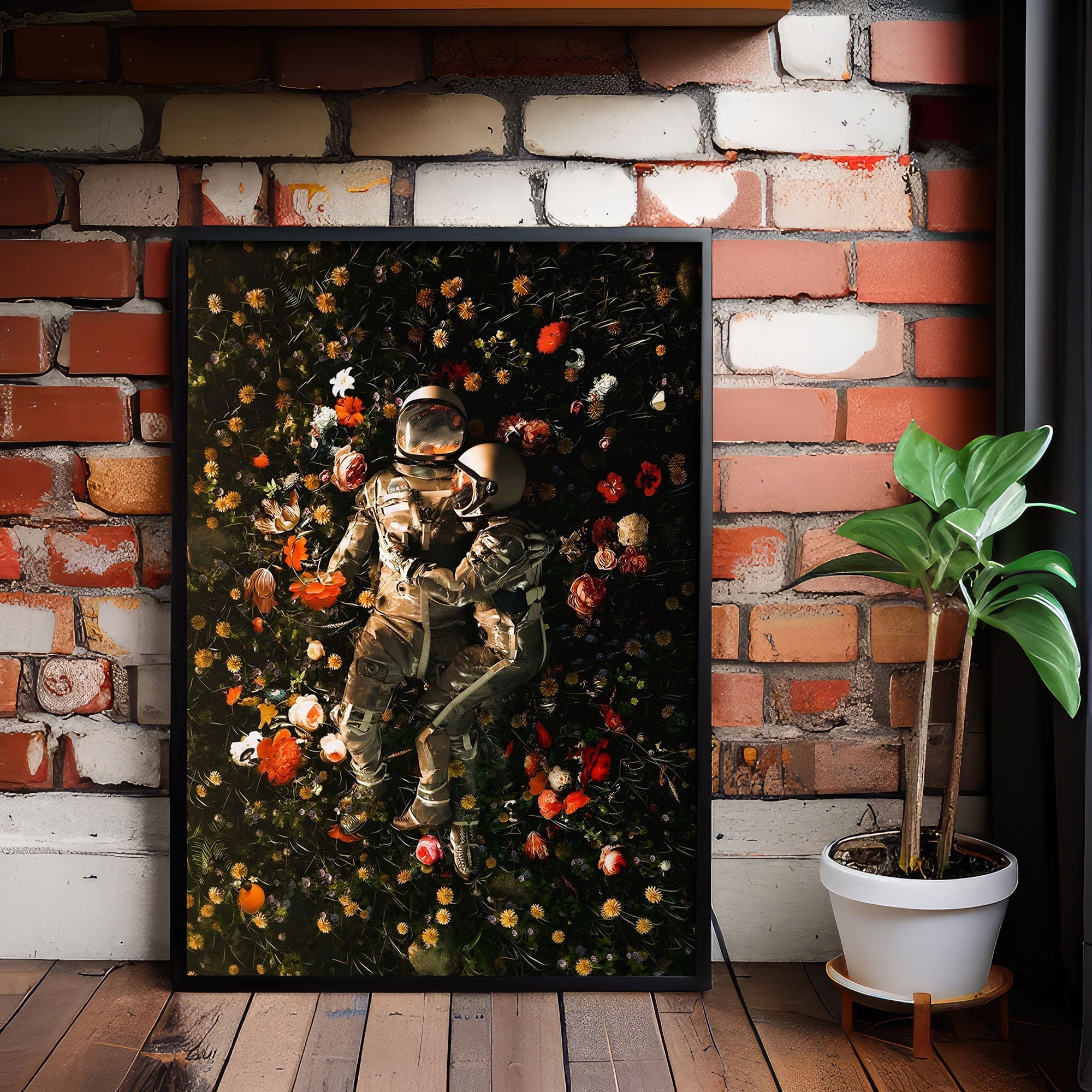 Nasa Astronaut Couple Canvas Wall Art, Nasa Astronaut Love i | Inspire ...