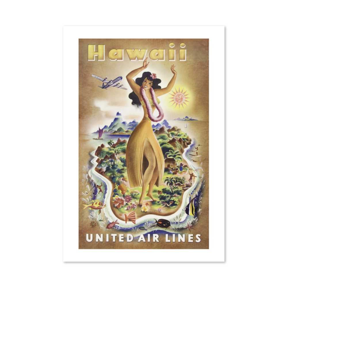 1940s Hawaiian Islands Vintage Style Travel Poster | Classic | Inspire ...
