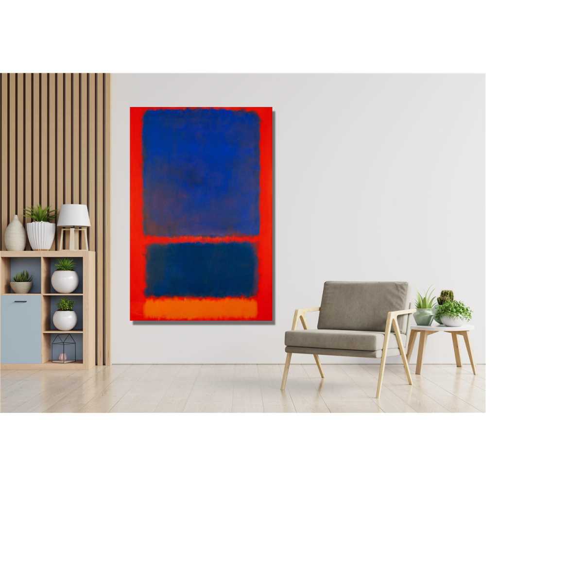 Mark Rothko Poster, Mark Rothko Navy Blue And Orange Paint | Inspire Uplift