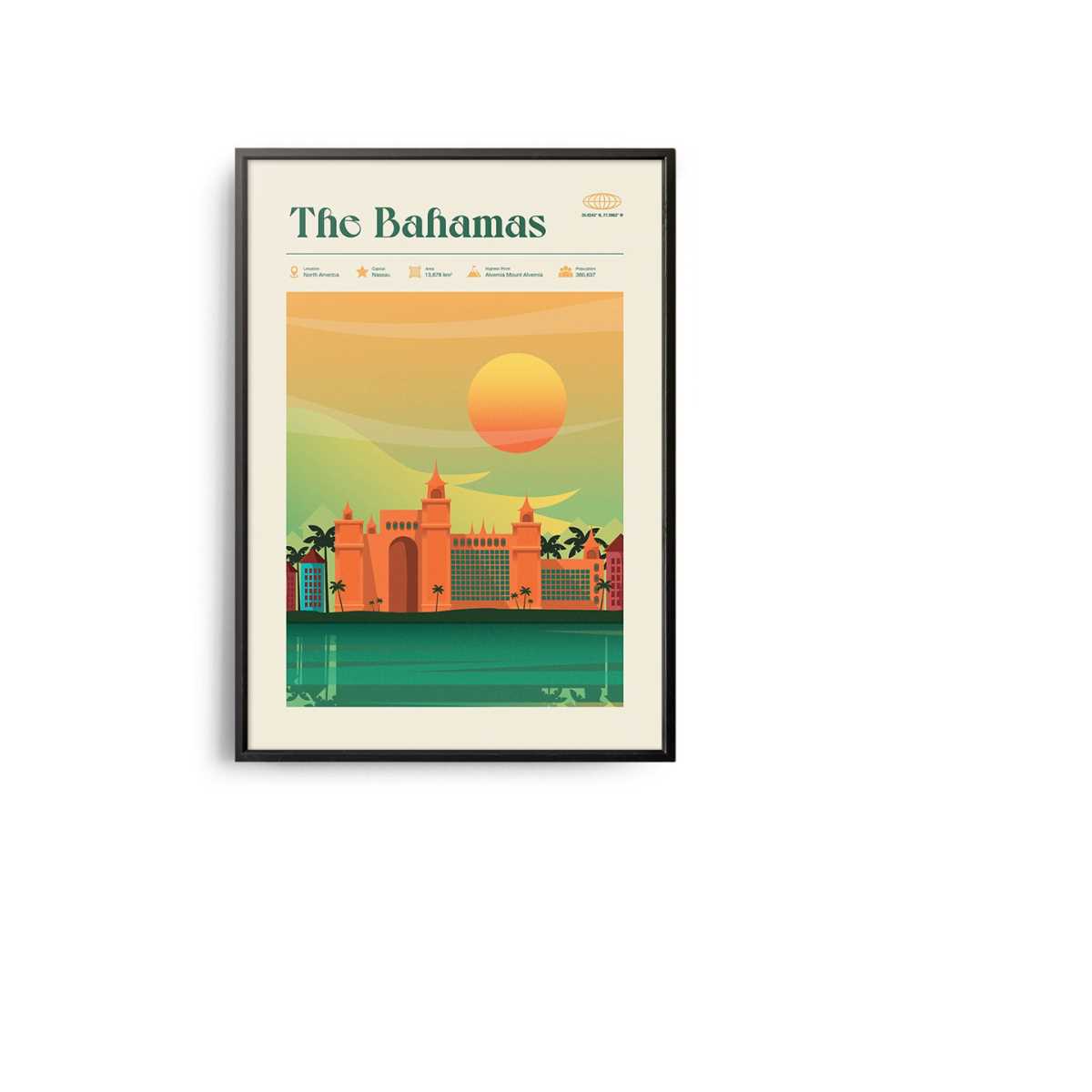 Midcentury The Bahamas Print, The Bahamas Landmarks, Tourist - Inspire ...