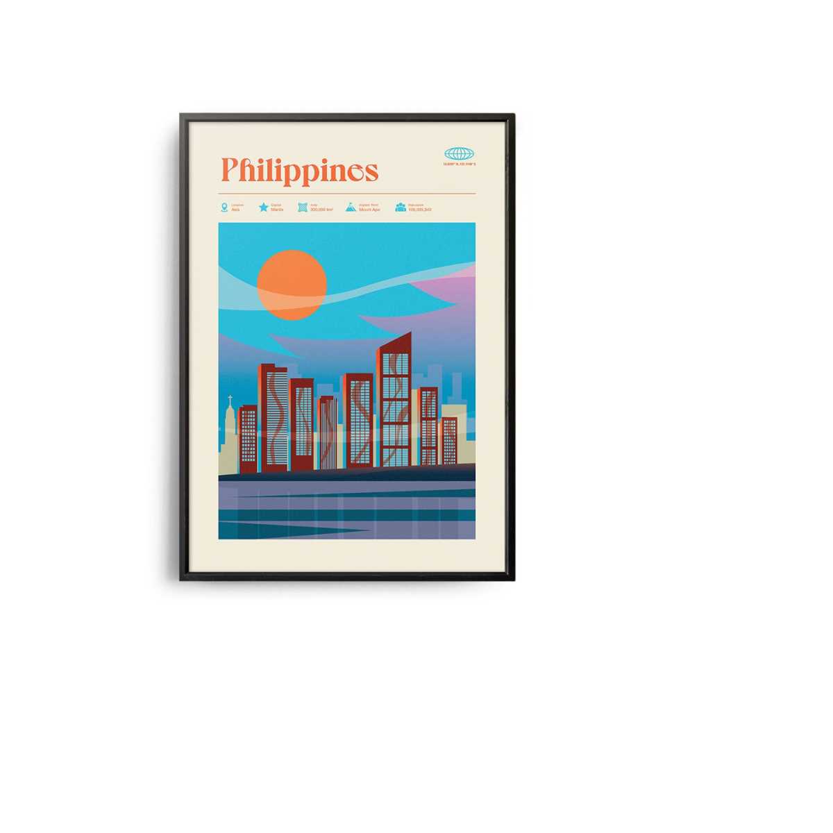 Midcentury Philippines Print, Philippines Landmarks, Tourist - Inspire ...