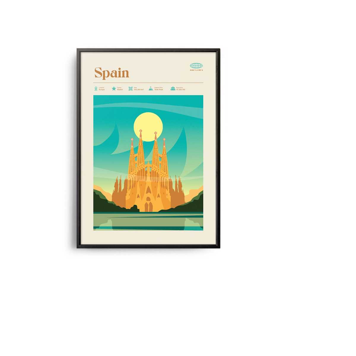 Midcentury Spain Print, Spain Landmarks, Tourist Attractions - Inspire ...