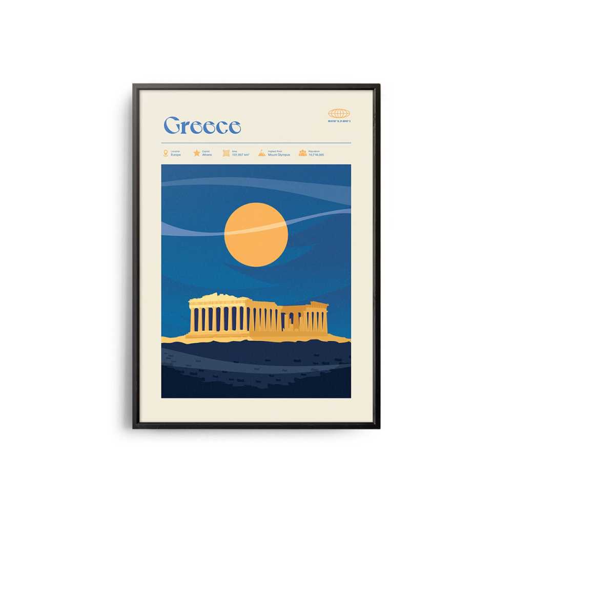 Midcentury Greece Print, Greece Landmarks, Tourist Attractio | Inspire ...