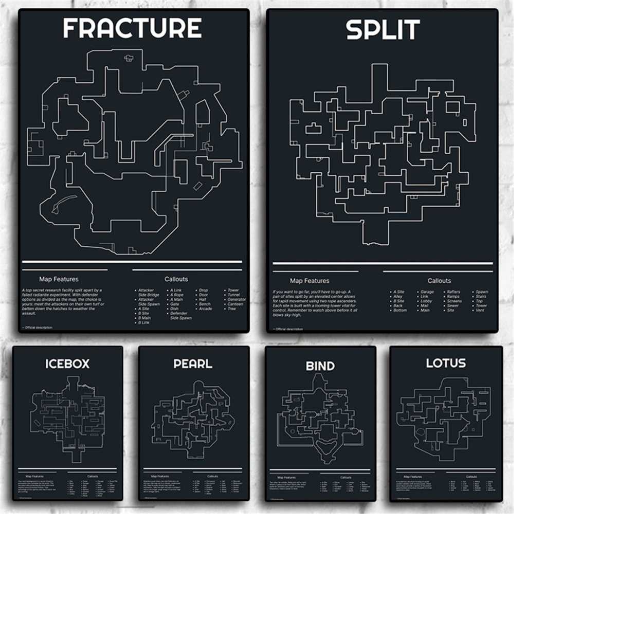 Valorant Map Print - Gaming Modern Nordic Minimalist - Gamin - Inspire ...