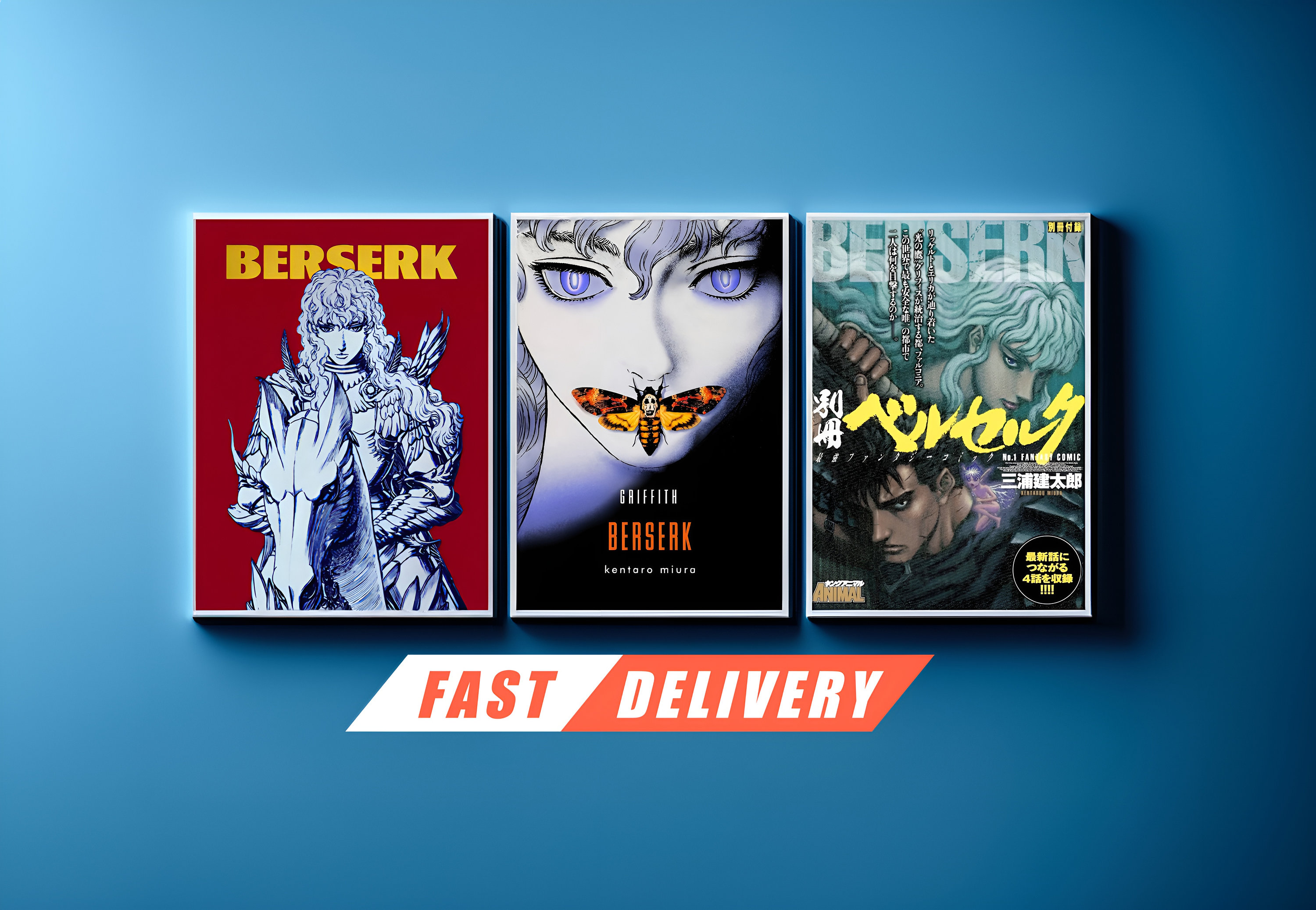 Berserk Anime Posters, Griffith Themed Artwork, Set of 3 for | Inspire ...