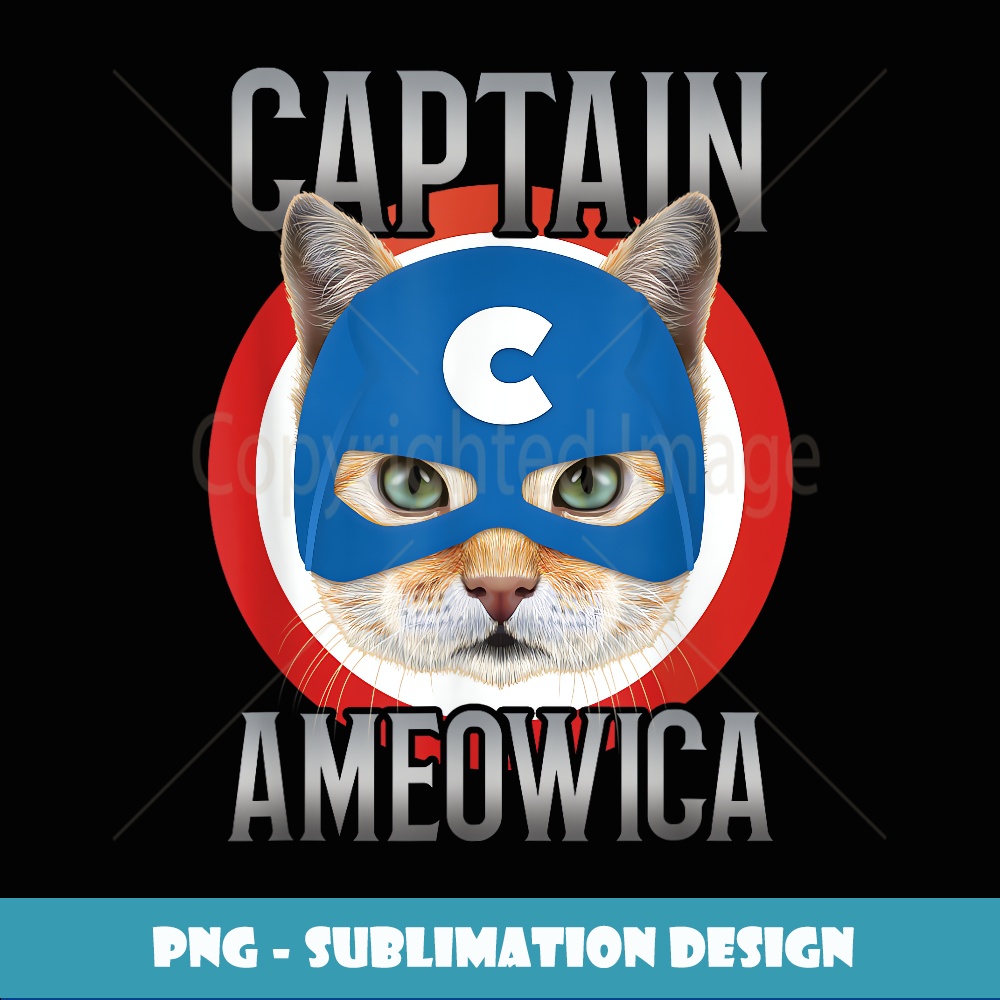 Cute Kitten CAPTAIN AMEOWICA Funny Cat - PNG Transparent Dig | Inspire ...