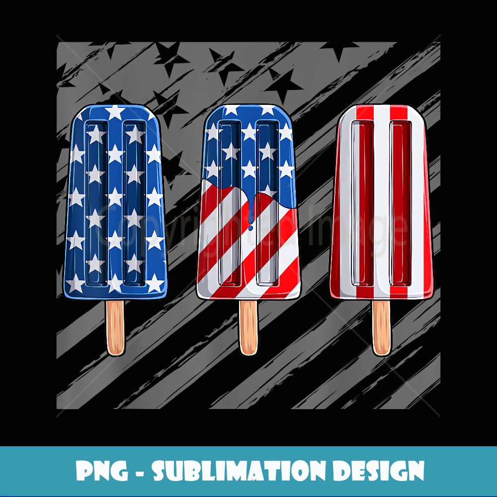 4th of July Popsicle Red White Blue American Flag Kids - Sub | Inspire ...