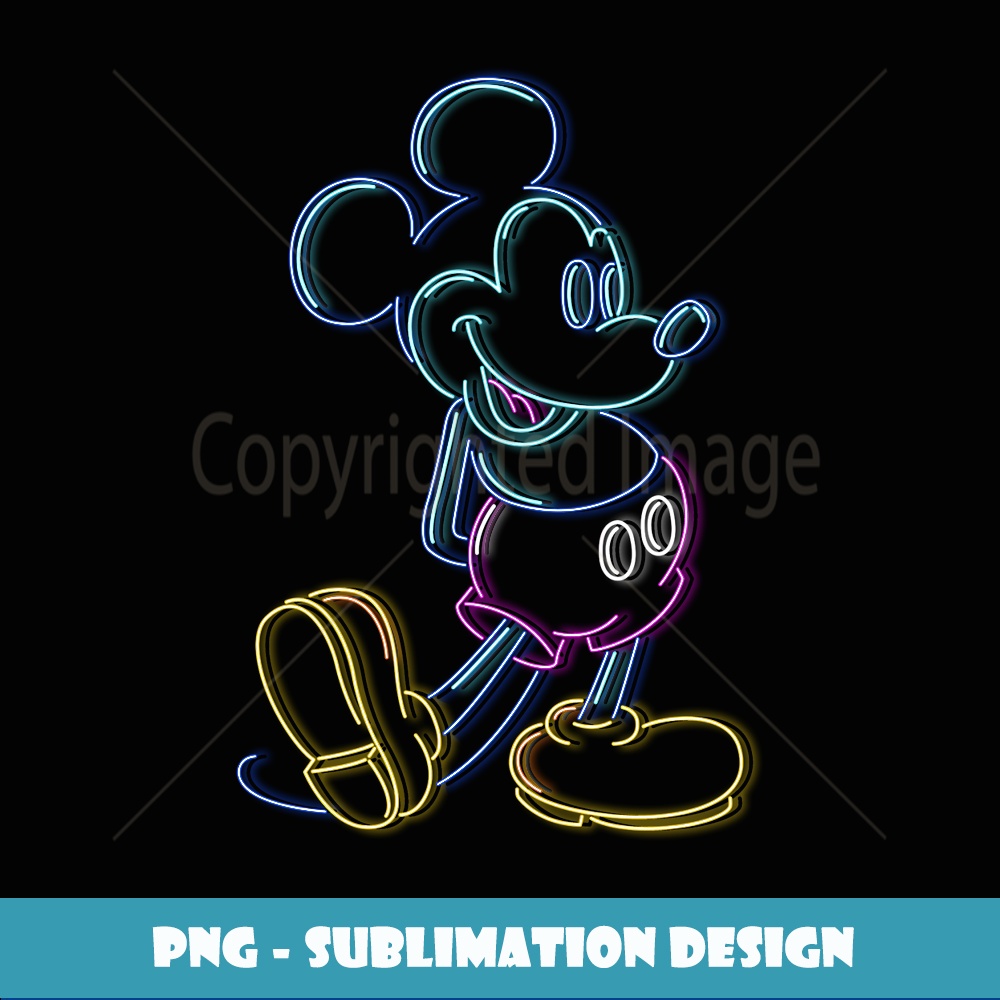 Disney Mickey And Friends Mickey Mouse Neon Line Portrait - | Inspire ...