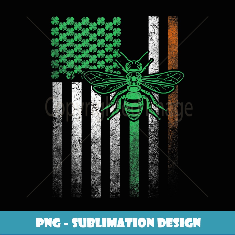 Honey Bee Bees Insect Irish American Flag St. Patrick's Day | Inspire ...
