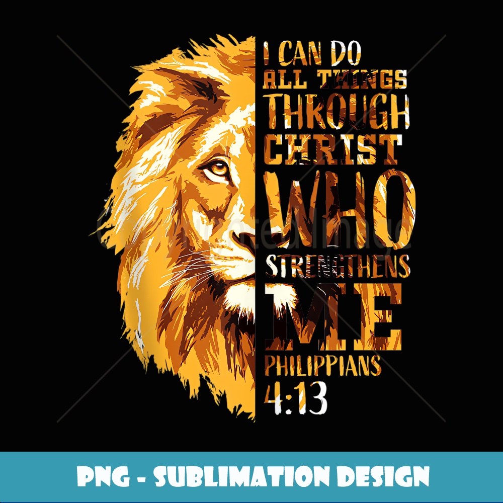 Philippians 413 Christian Bible Verse Gift Lion Men Husband | Inspire ...