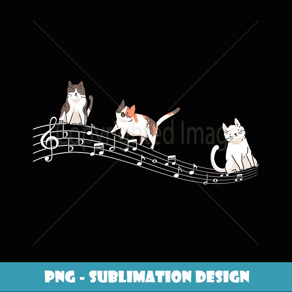 Cute Cat Kitty Playing Music Note Clef Gift Cat Music Notes | Inspire ...
