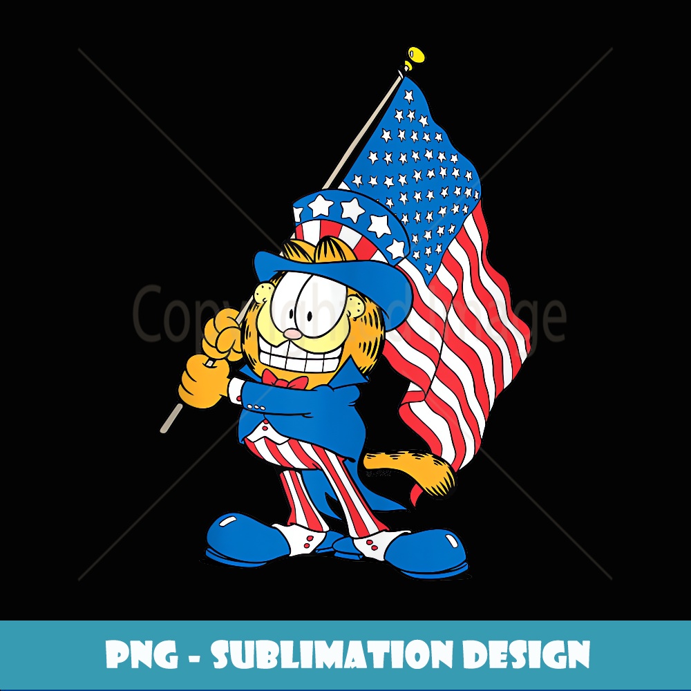 Garfield Holding USA Flag - PNG Transparent Sublimation File | Inspire ...