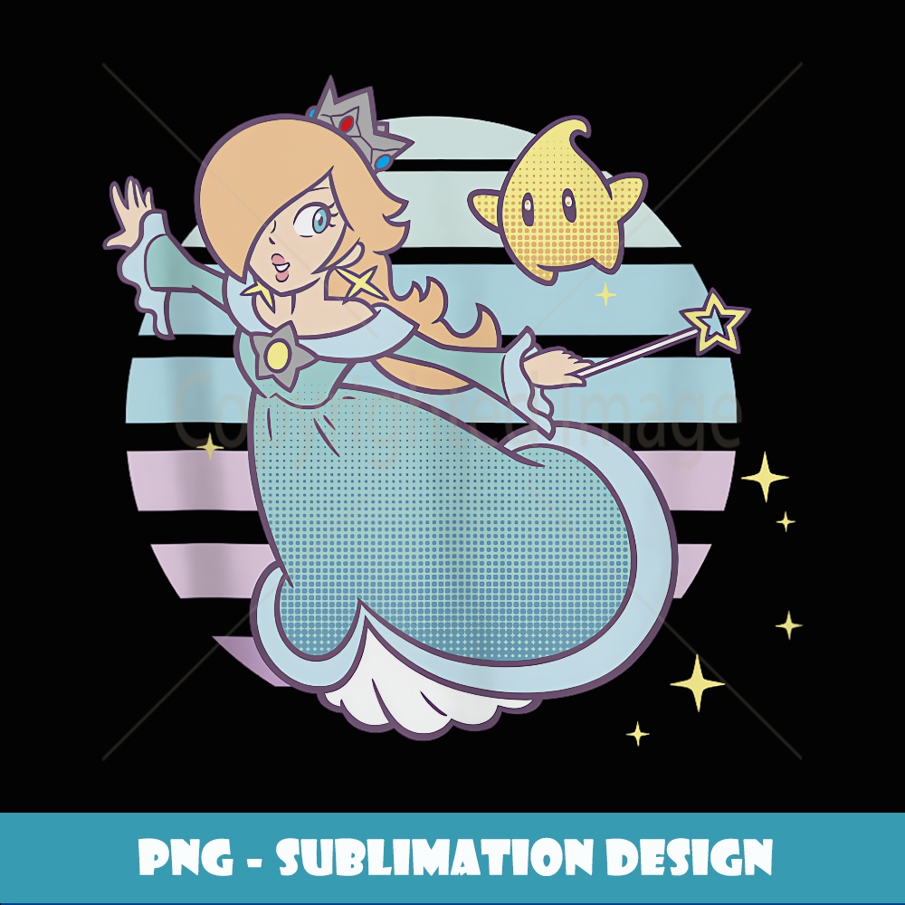 Super Mario Rosalina And Luma Striped Background Portrait - - Inspire ...